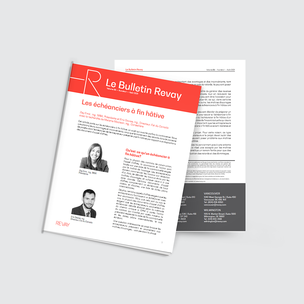 Les échéanciers à fin hâtive - Revay