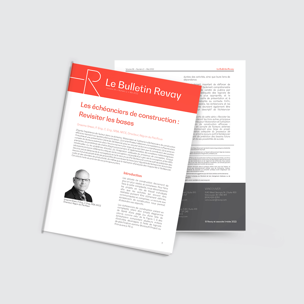 Les échéanciers de construction : Revisiter les bases - Revay