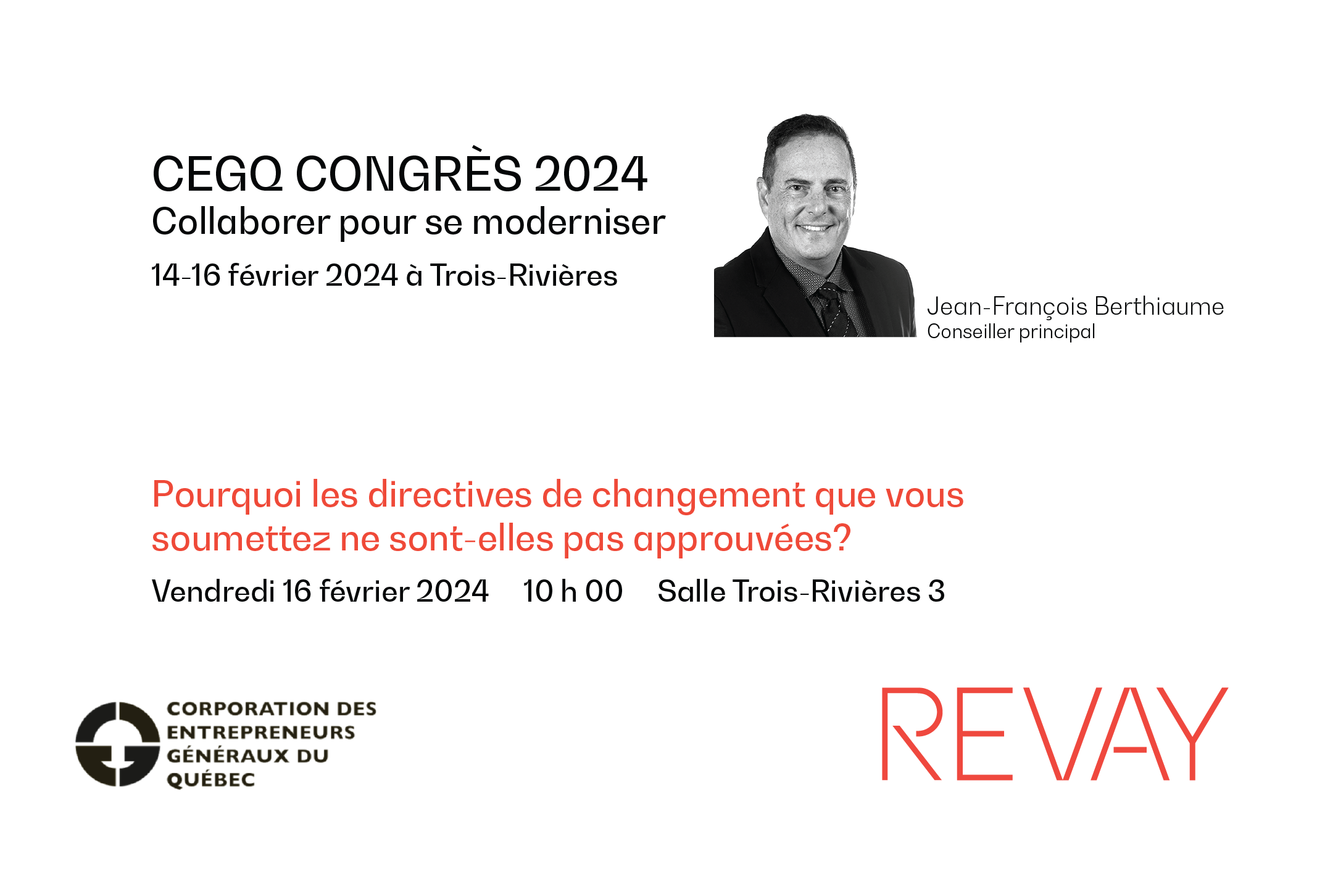 CEGQ 27th Congress - Revay